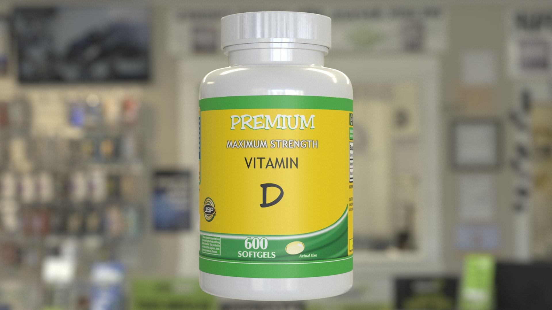 Vitamin D Bottle Model - TurboSquid 1835448