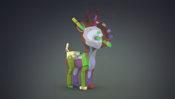 3D cute cartoon deer model - TurboSquid 1429884
