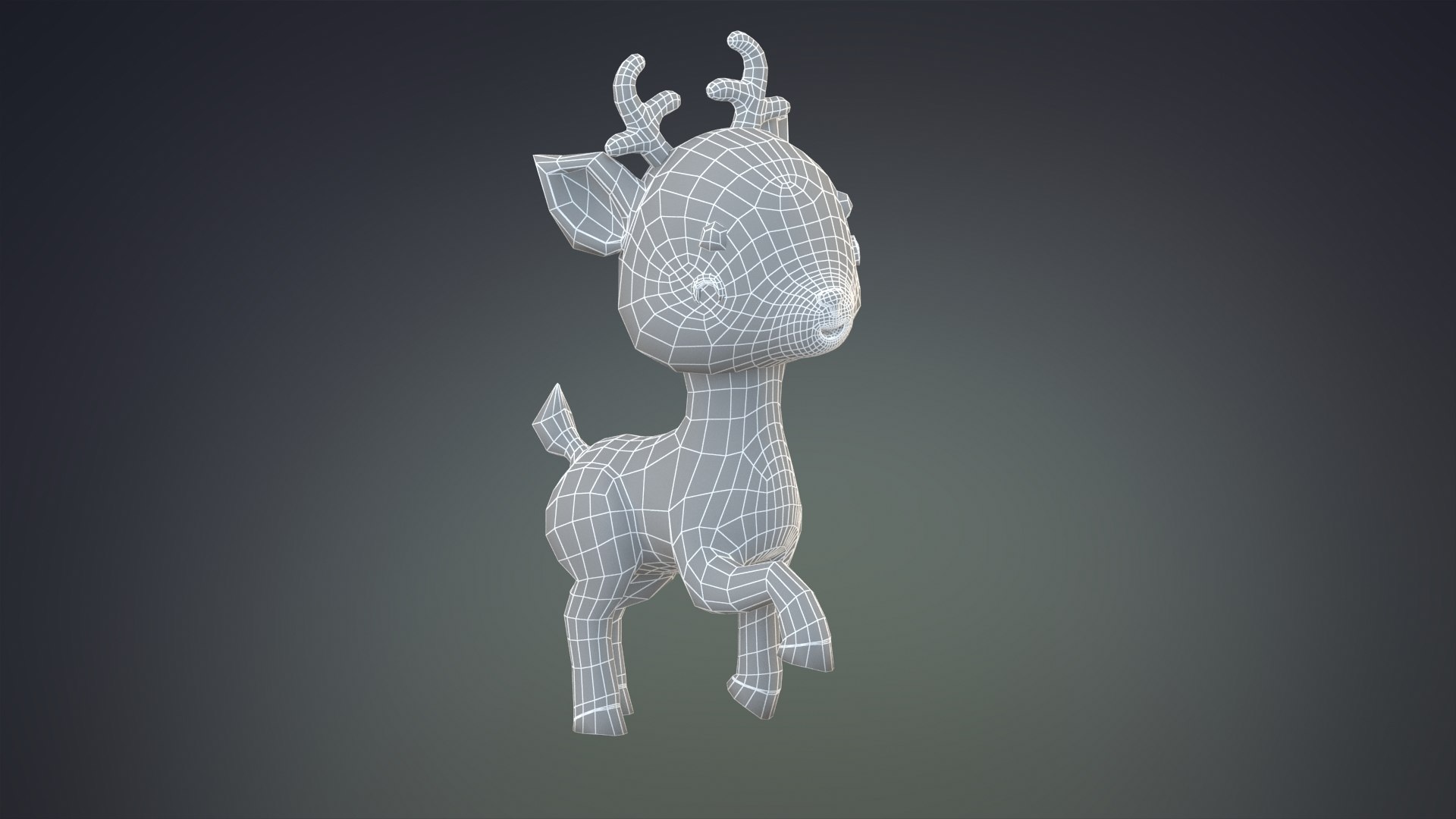 3D Cute Cartoon Deer Model - TurboSquid 1429884