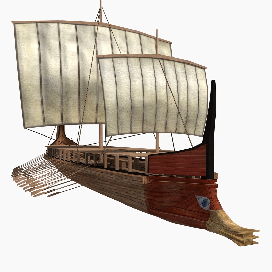 historical greek trireme 3d max