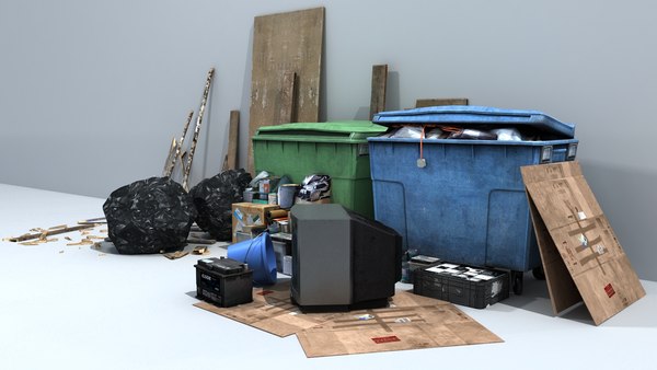 bins waste collections 3d model