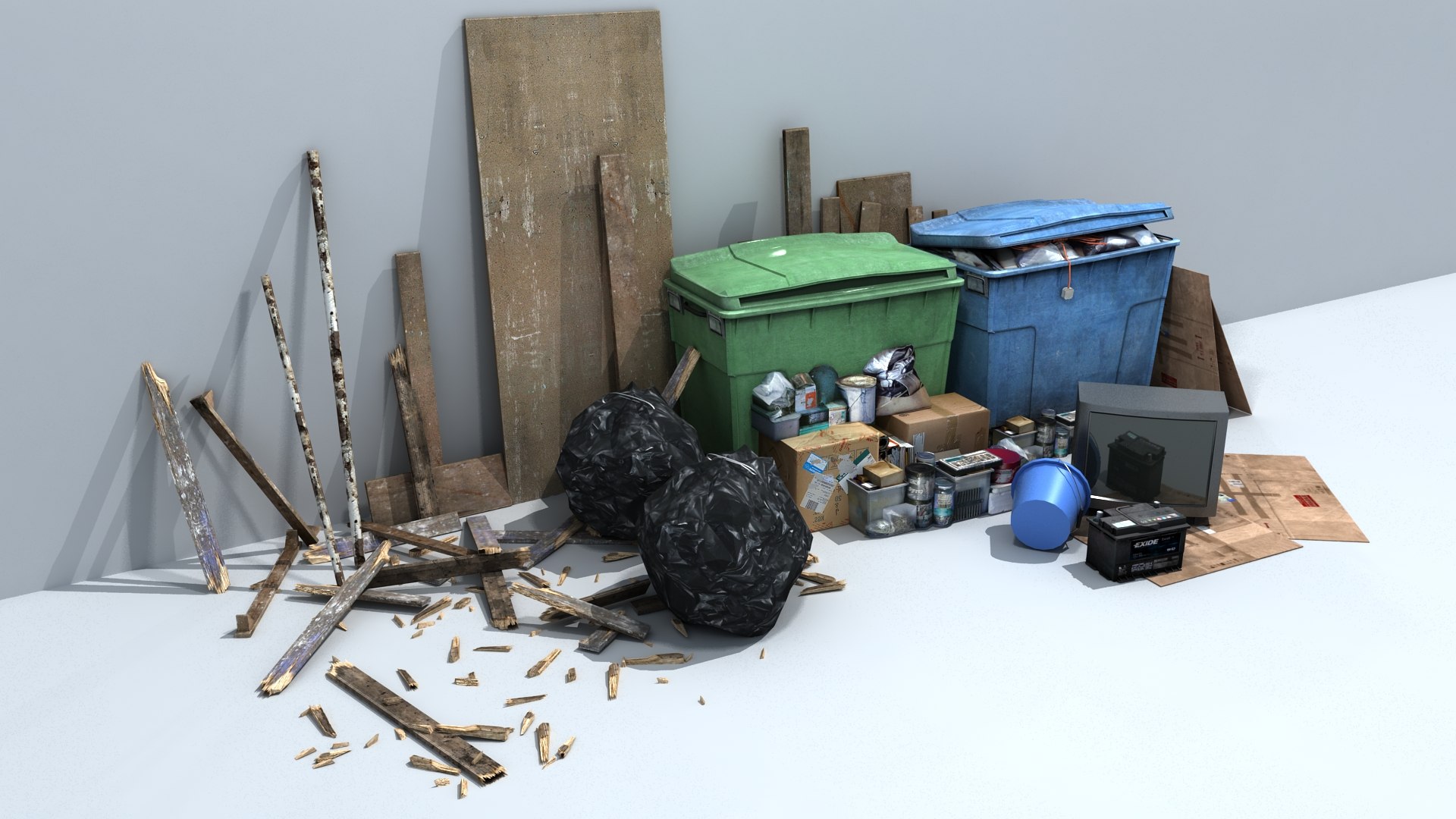 Bins Waste Collections 3d Model