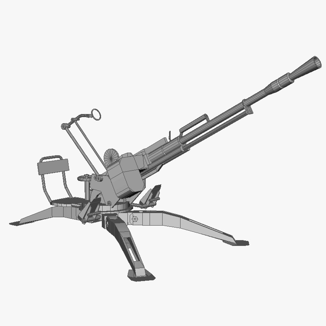 3d Model Zpu-1 Gun Afghanistan Libya