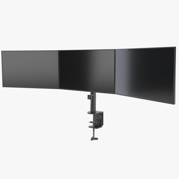 modelo 3d Monitores triples con soporte - TurboSquid 2389843