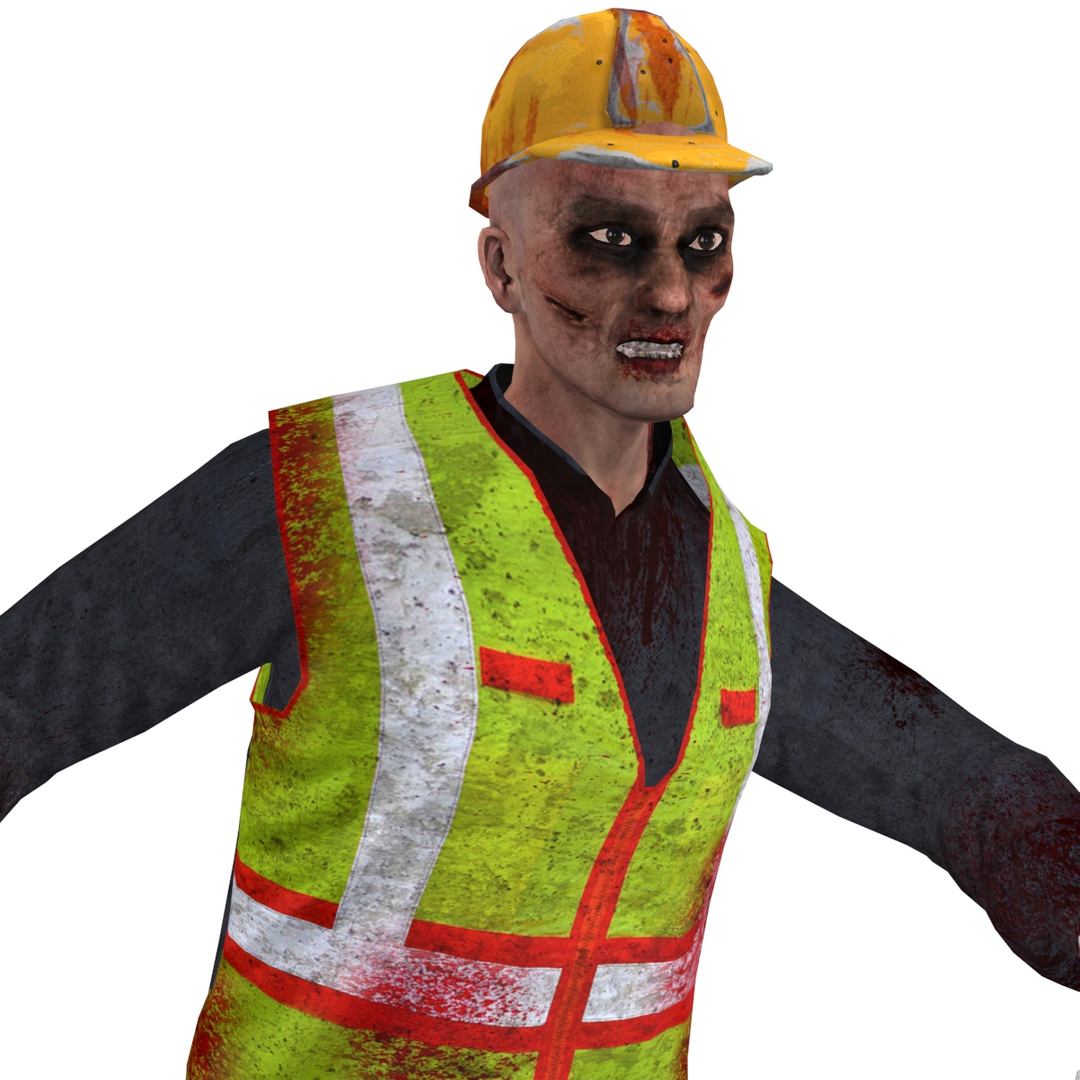 3d 3ds pack rigged worker zombies