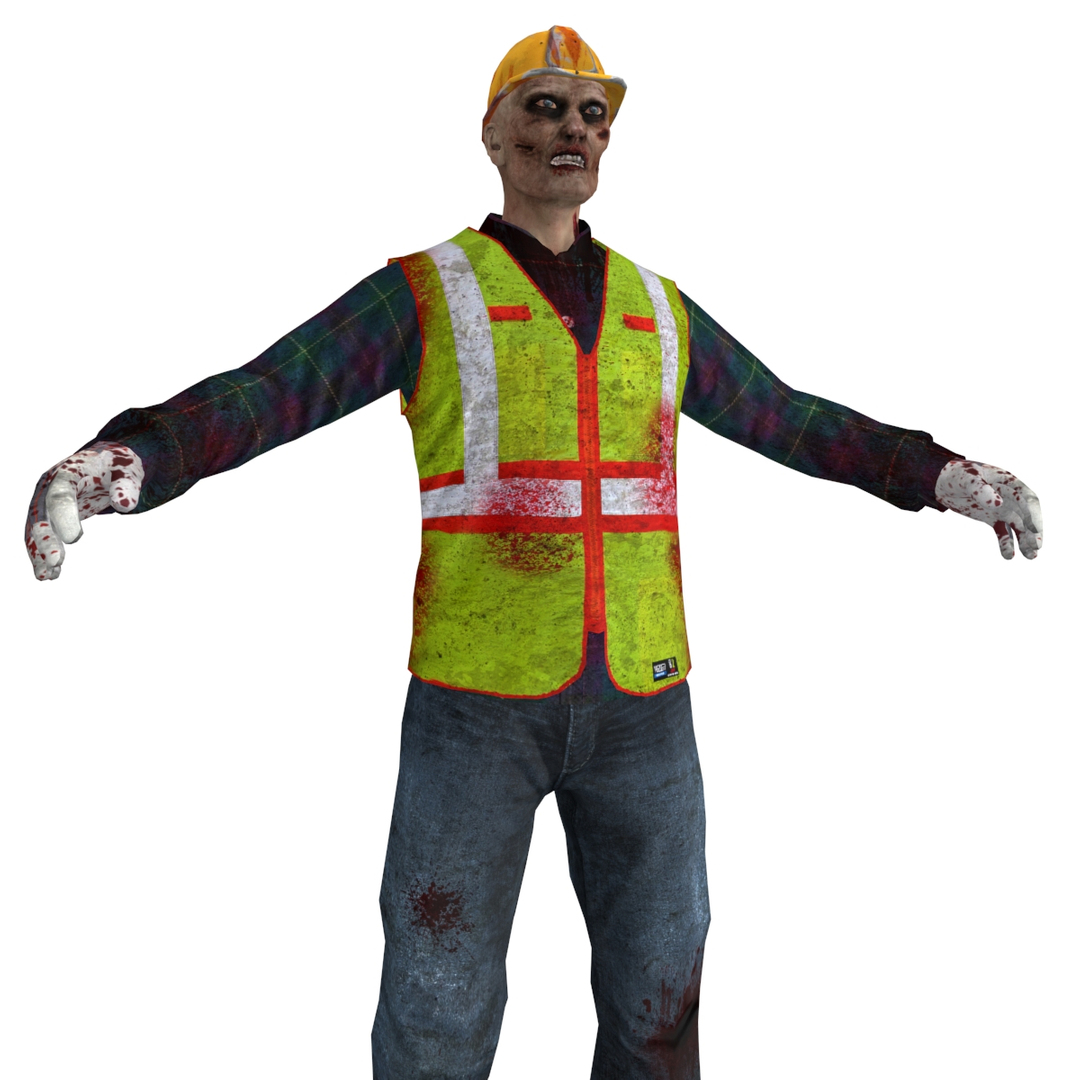 3d 3ds pack rigged worker zombies