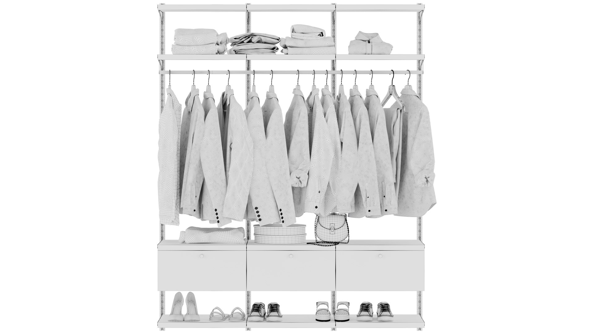 Wardrobe Wall Module Clothing 3D - TurboSquid 1843675