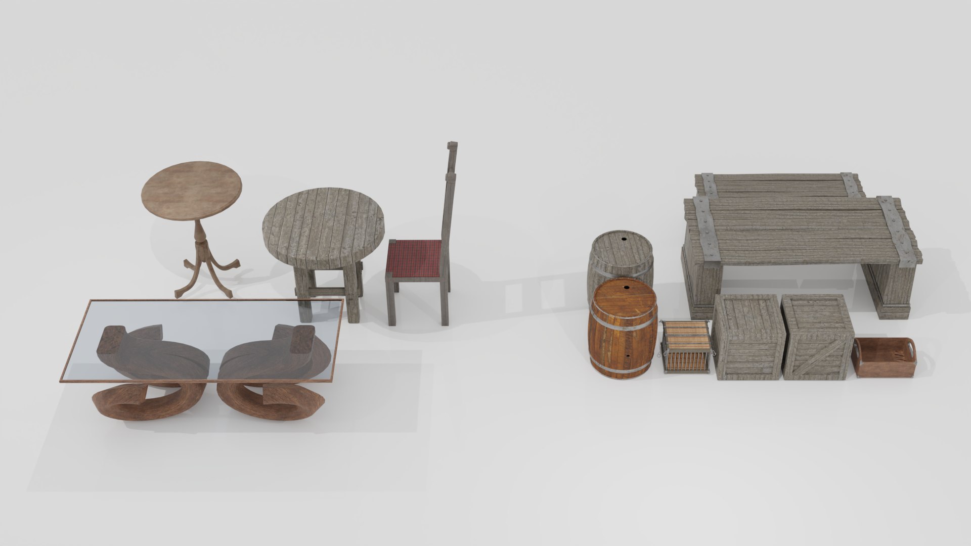 Medieval Pack Of Objects Model - TurboSquid 2170327