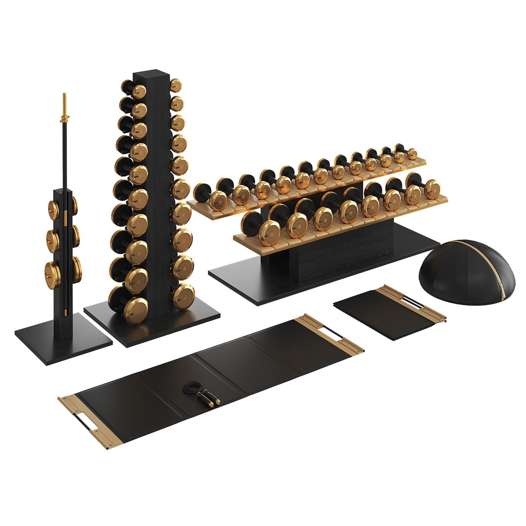 3D PENT Luxury Fitness Equipment Part 3 Black - TurboSquid 1772304