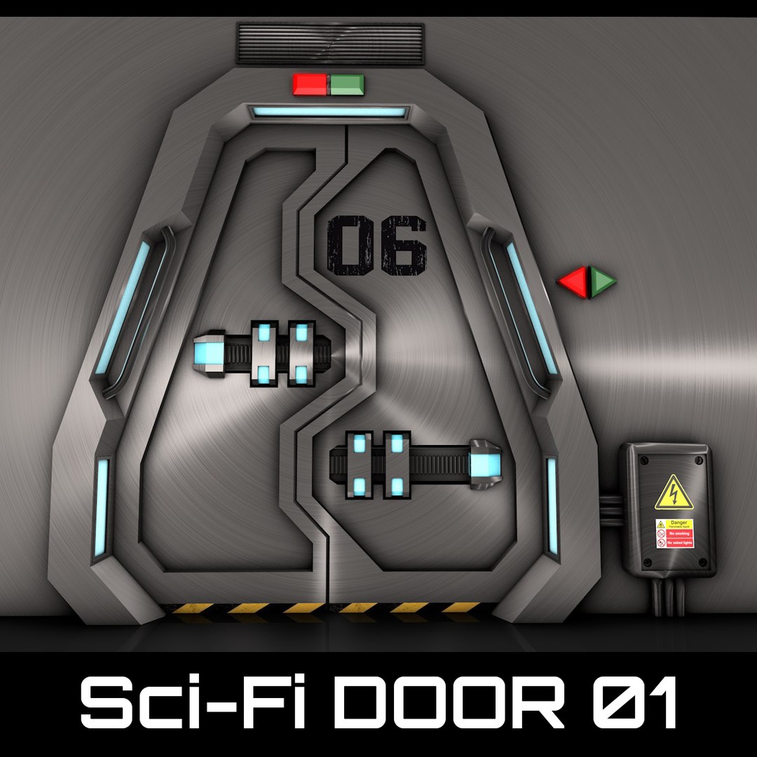3d Model Technological Door