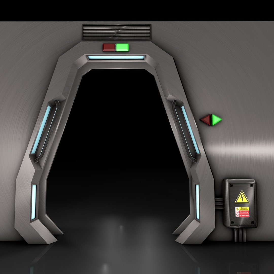 3d Model Technological Door