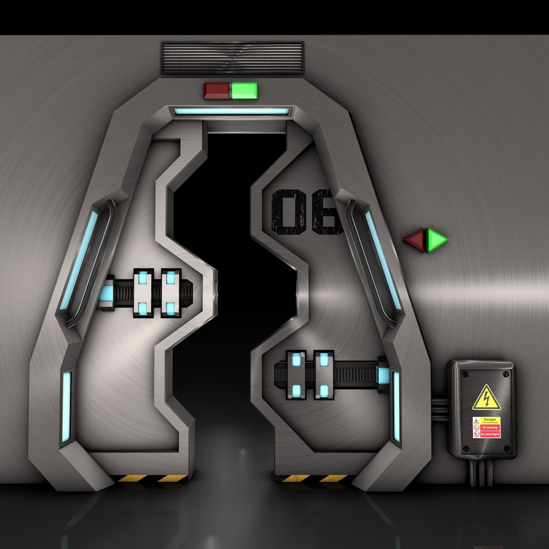 3d Model Technological Door