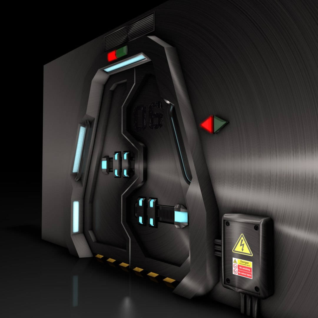 3d Model Technological Door