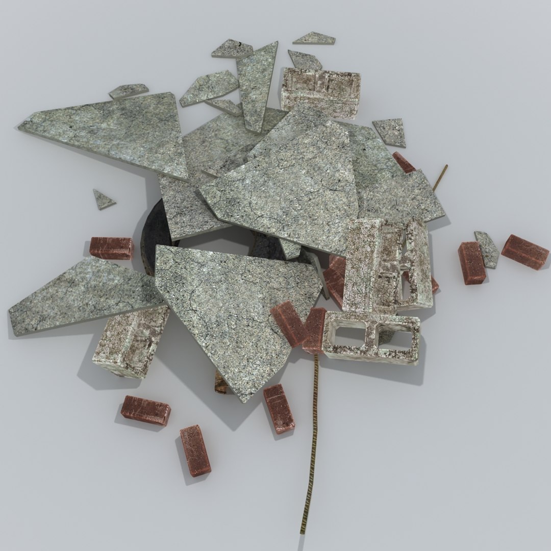 3d junk rubble pile