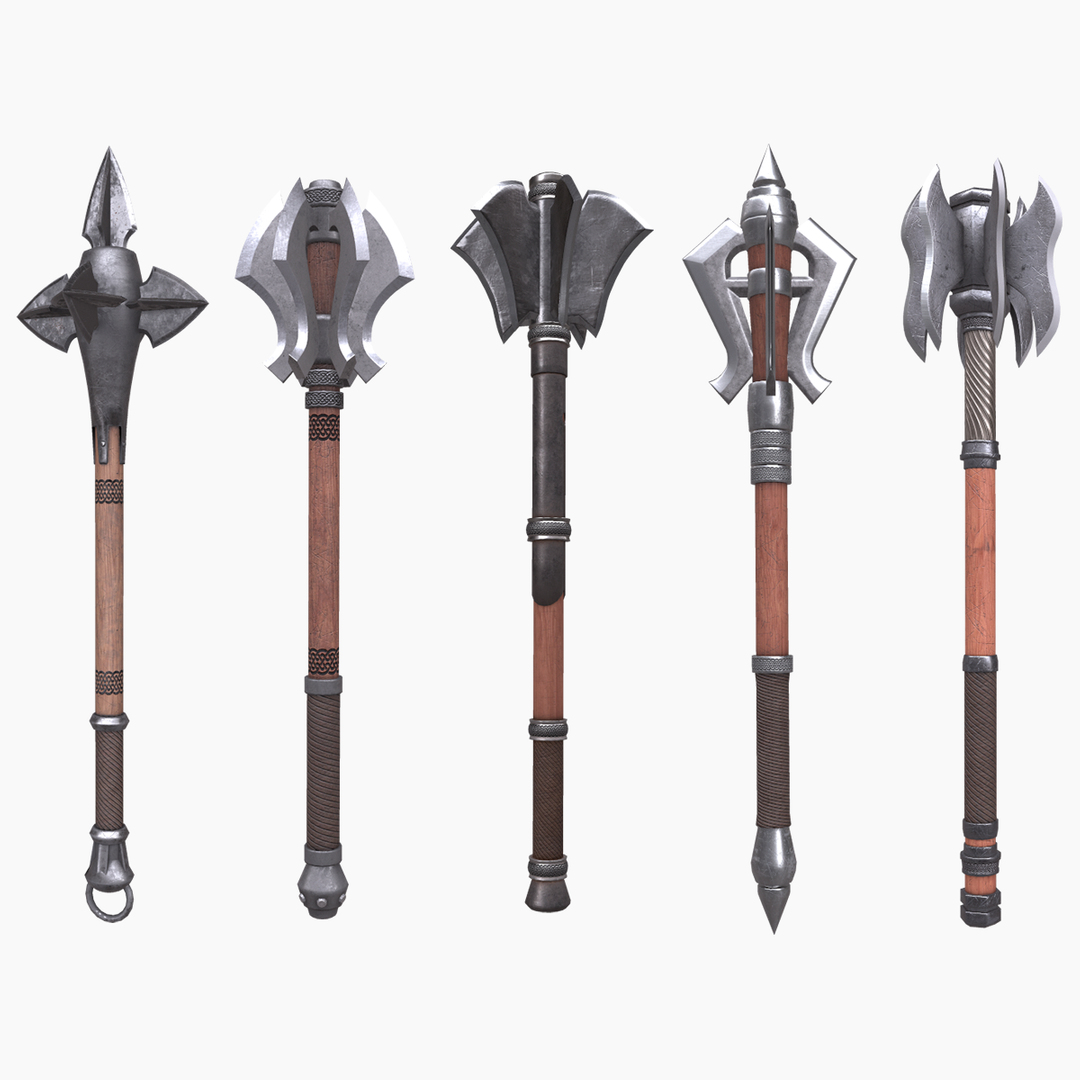 3D 5 Maces pack - TurboSquid 1754370