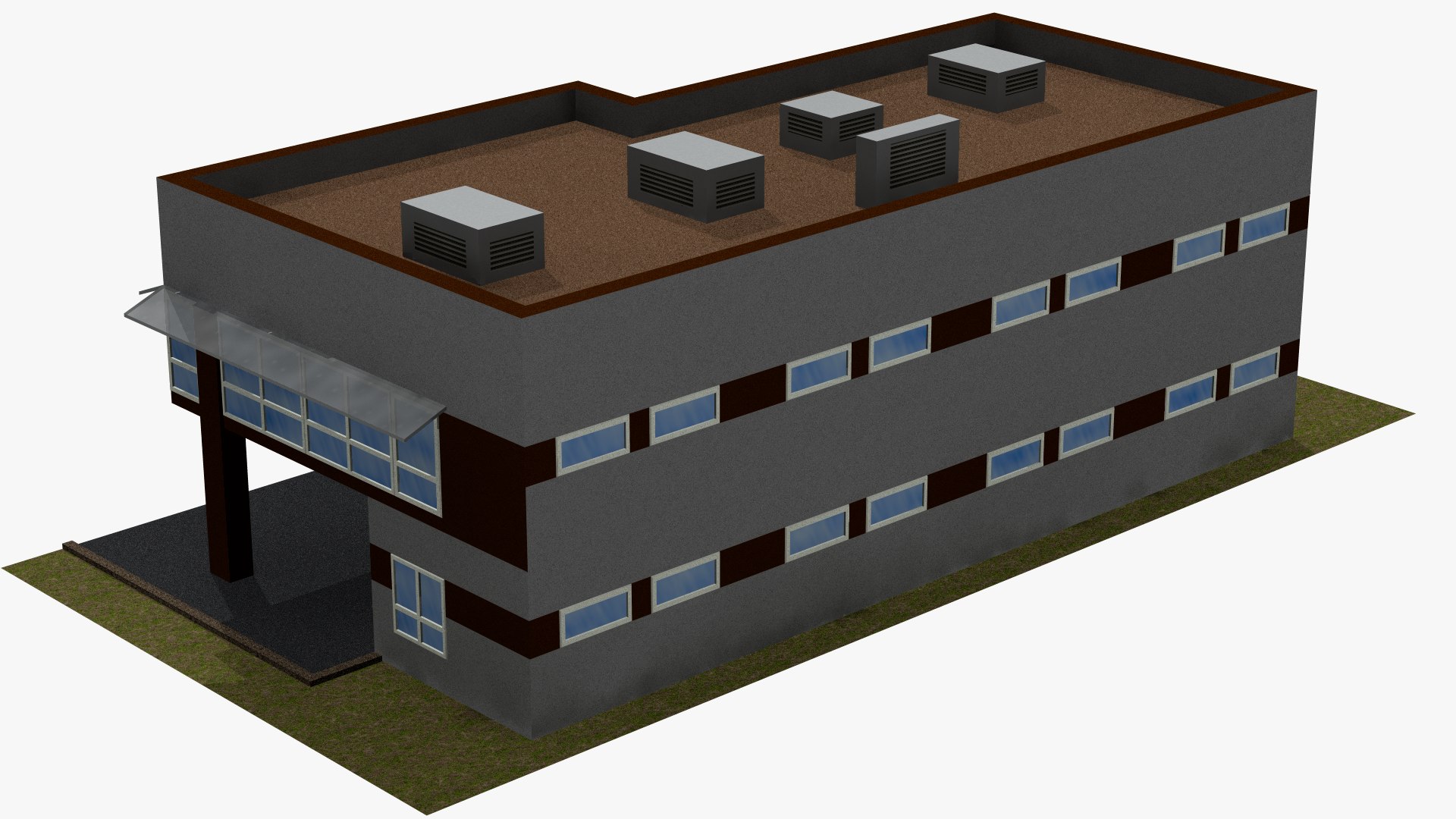 Small low poly australian commercial or industrial building -c20 3D ...