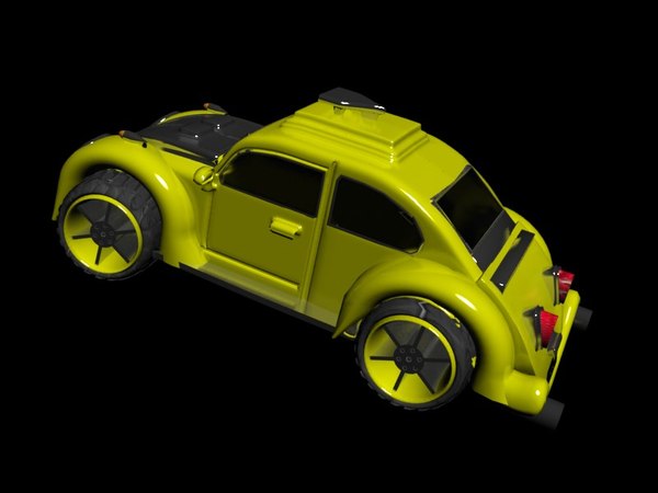 3d model yellow car
