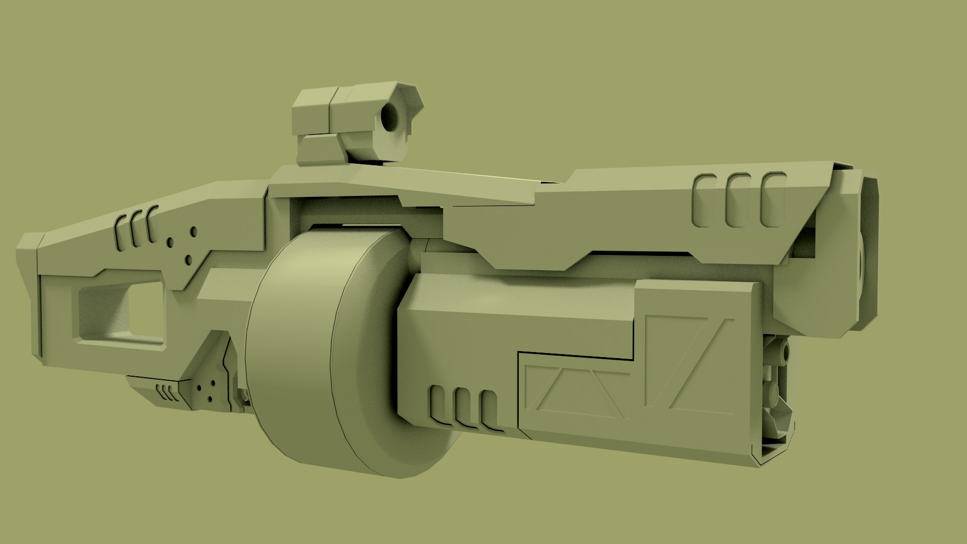 Sci Fi Grenade Launcher 3d Model
