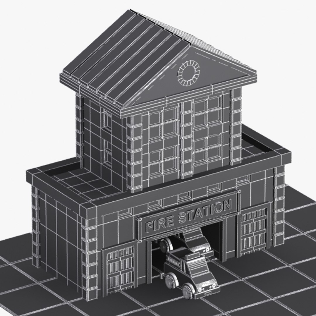 Station S Cartoon 3d Model