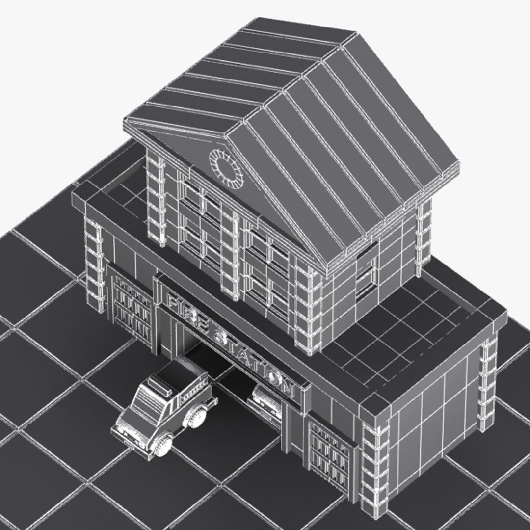 Station S Cartoon 3d Model