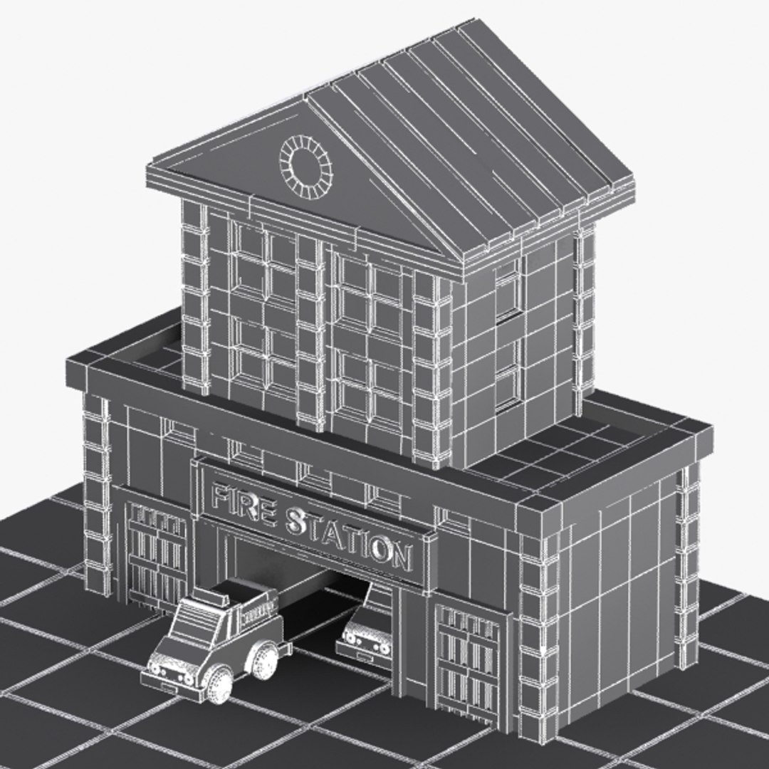 Station S Cartoon 3d Model
