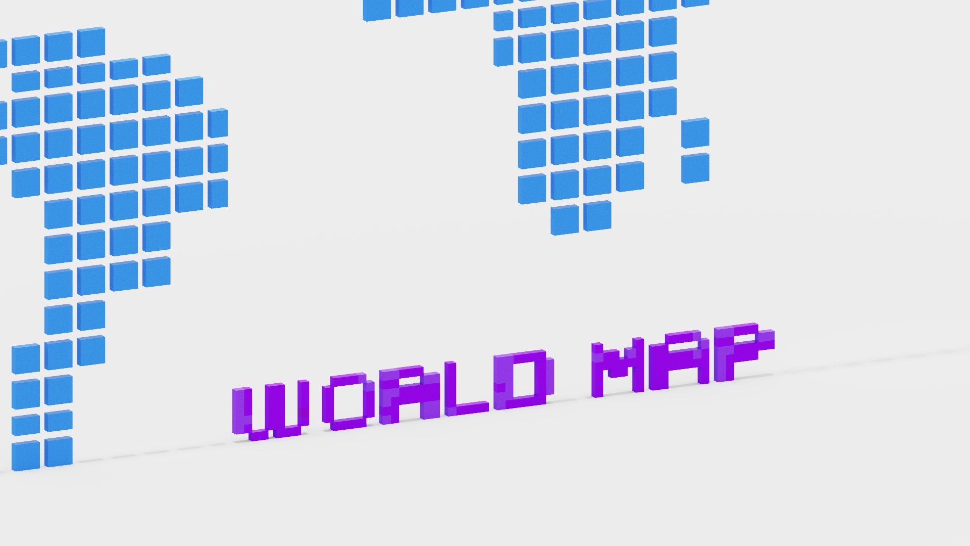 Pixel World Map 3D - TurboSquid 1885427