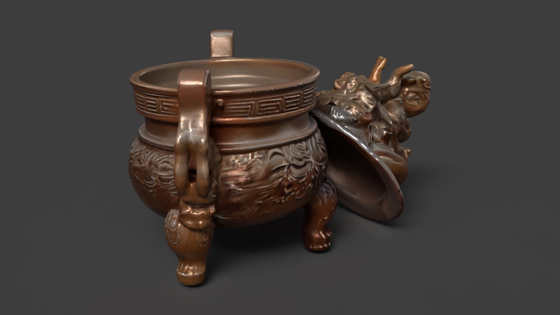 3D Chinese Bronze Pot Model - TurboSquid 2300980