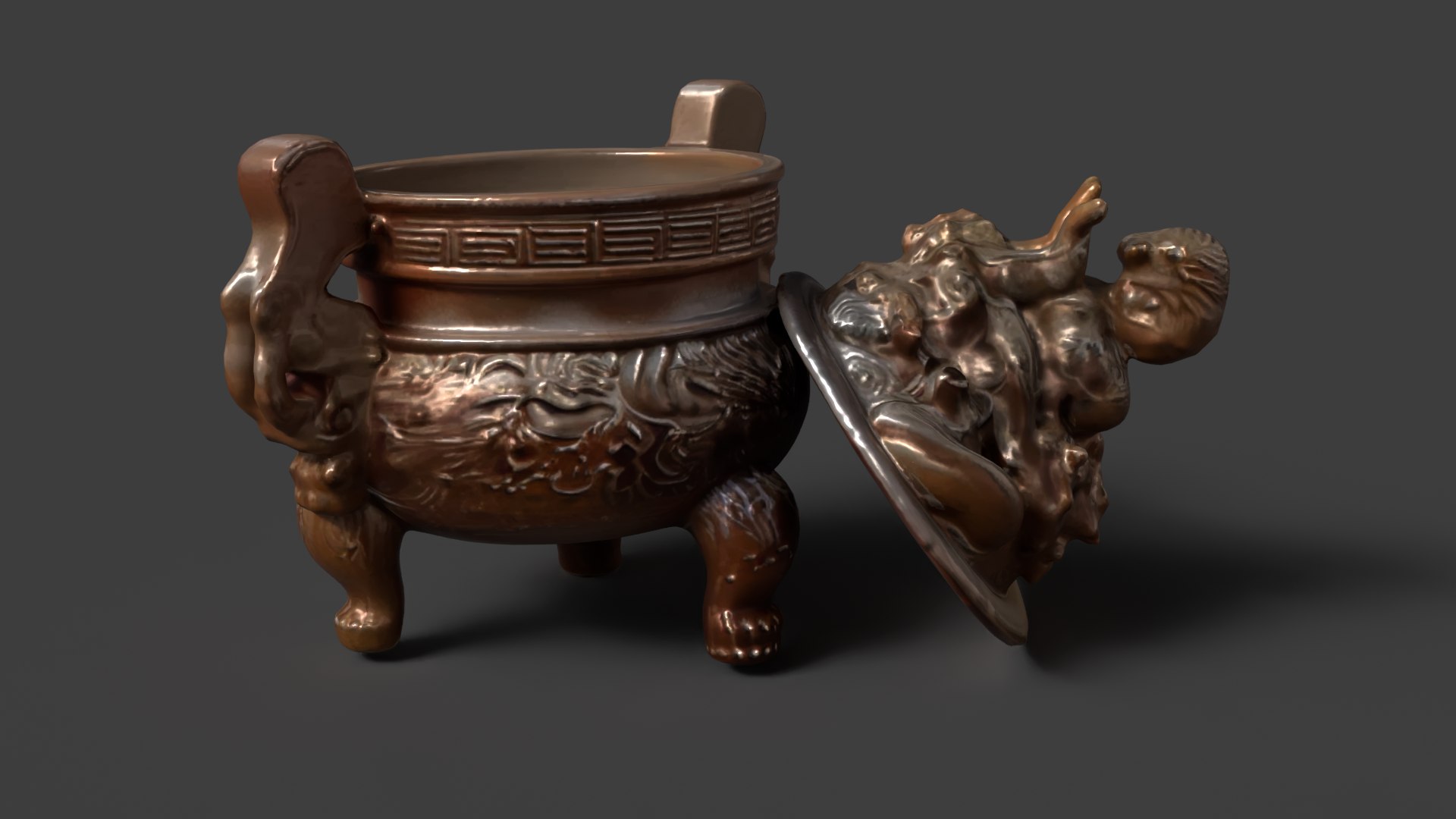 3D Chinese Bronze Pot Model - TurboSquid 2300980