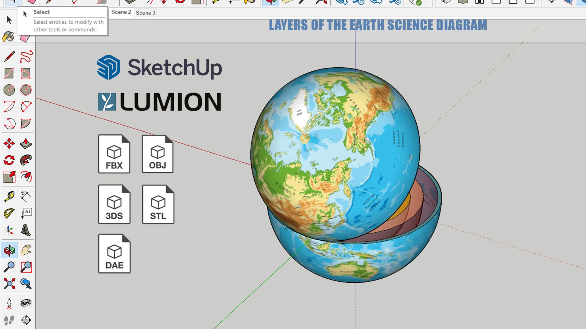 3D Layers Of The Earth Science Diagram 3D Print Model Model ...
