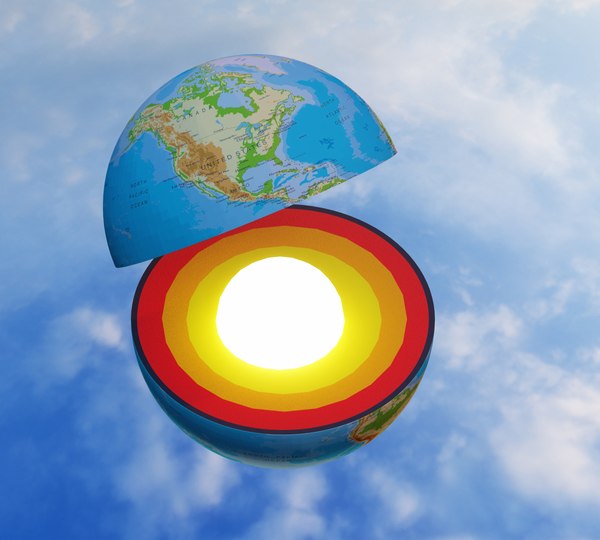 modelo 3d Layers of the Earth science diagram 3D print model ...