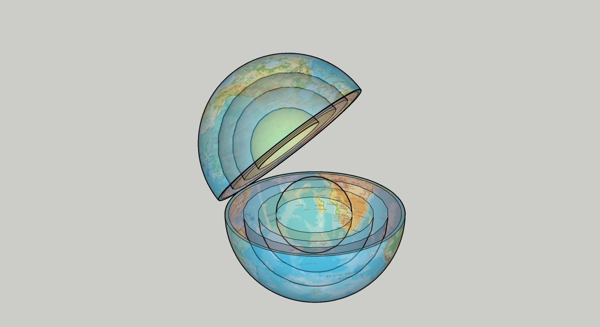 modelo 3d Layers of the Earth science diagram 3D print model ...