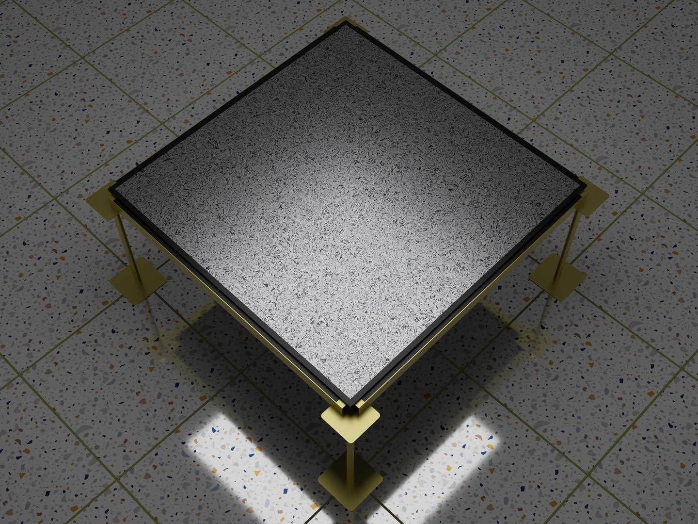 Perforated Raised Floor With Pedestals And Stringer 3D Model ...