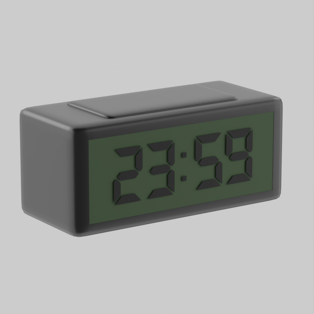 Low Poly Digital Clock 3D Model - TurboSquid 2249344