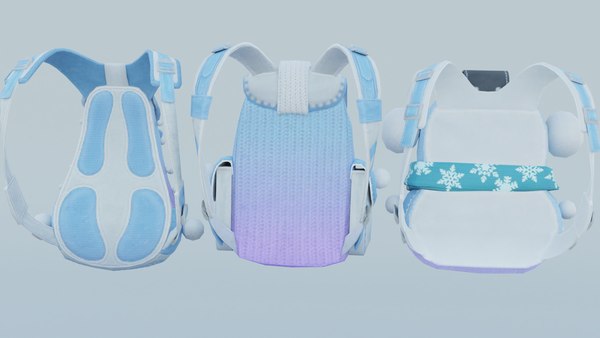 3D model Bag 3x Snowflake Fairy Backpack - TurboSquid 1816458