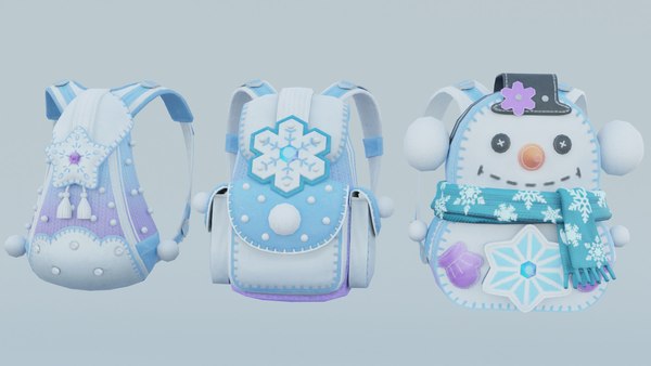 3D model Bag 3x Snowflake Fairy Backpack - TurboSquid 1816458