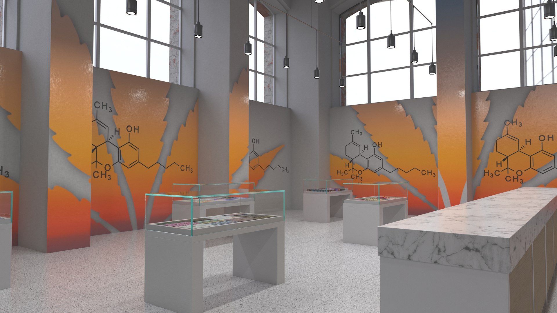 3D cannabis dispensary - TurboSquid 1539617