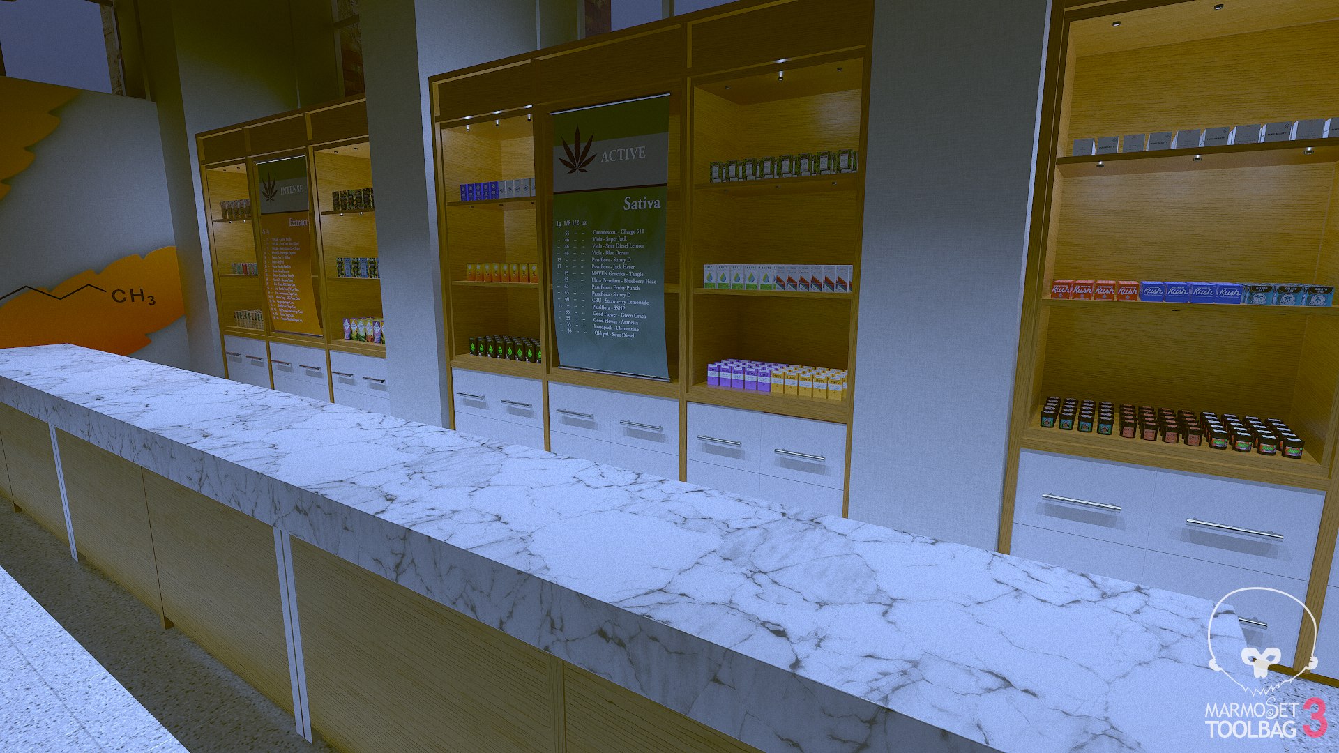 3D cannabis dispensary - TurboSquid 1539617