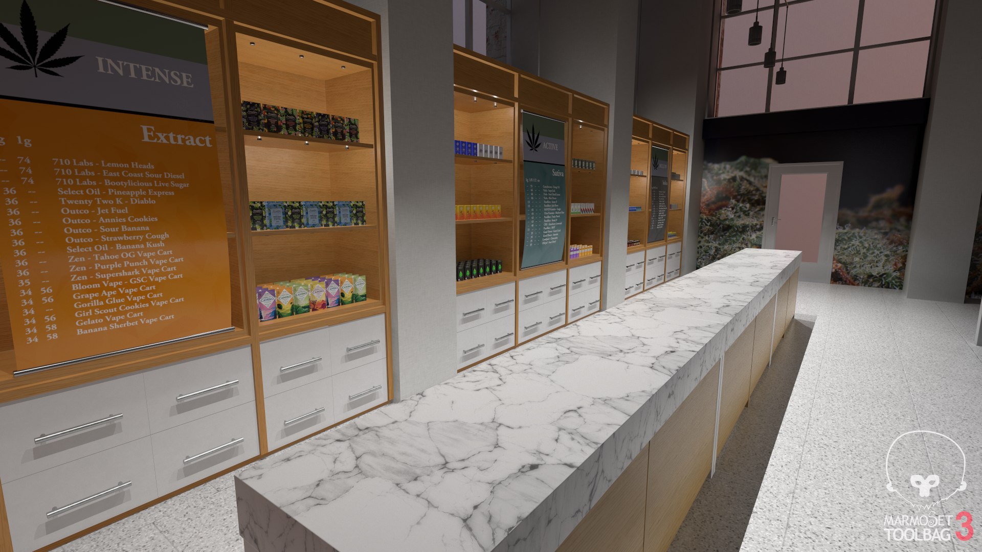 3D cannabis dispensary - TurboSquid 1539617
