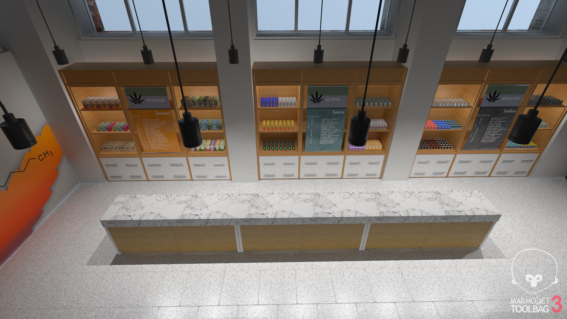 3D cannabis dispensary - TurboSquid 1539617