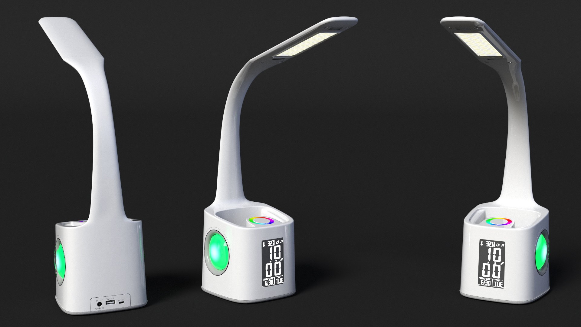 3D Study Lamp With Pen Holder White - TurboSquid 2131555