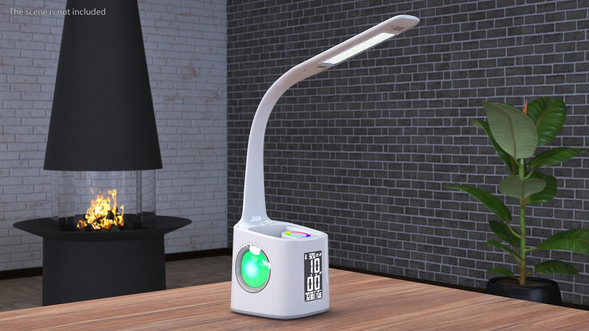3D Study Lamp With Pen Holder White - TurboSquid 2131555