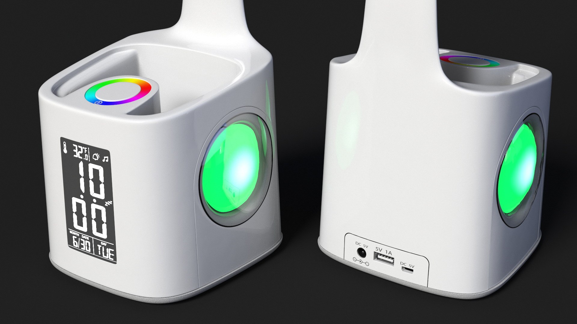 3D Study Lamp With Pen Holder White - TurboSquid 2131555
