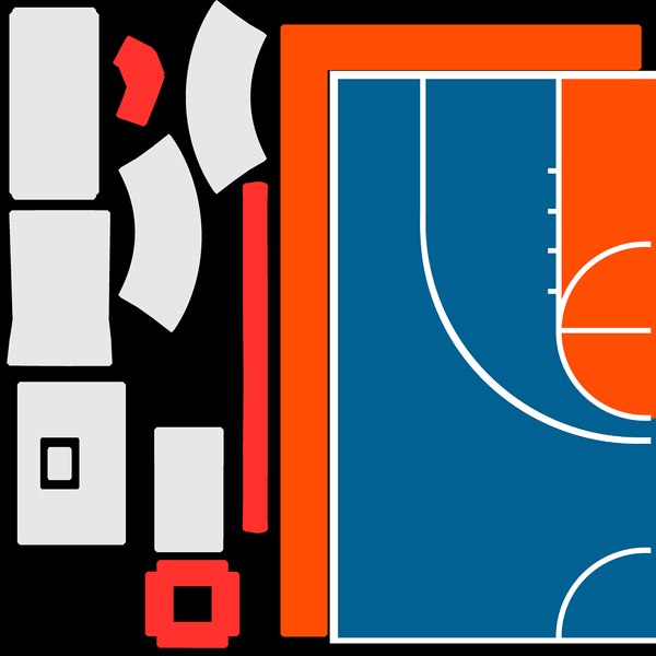 modelo 3d Basketball Court V3 - TurboSquid 2057015