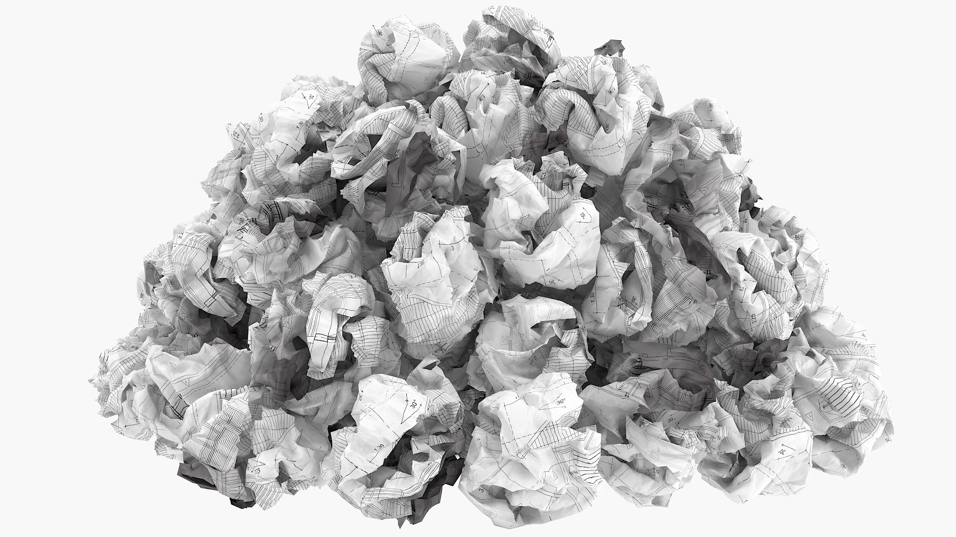 Crumpled Paper Pile 2 3D Model - TurboSquid 1942718