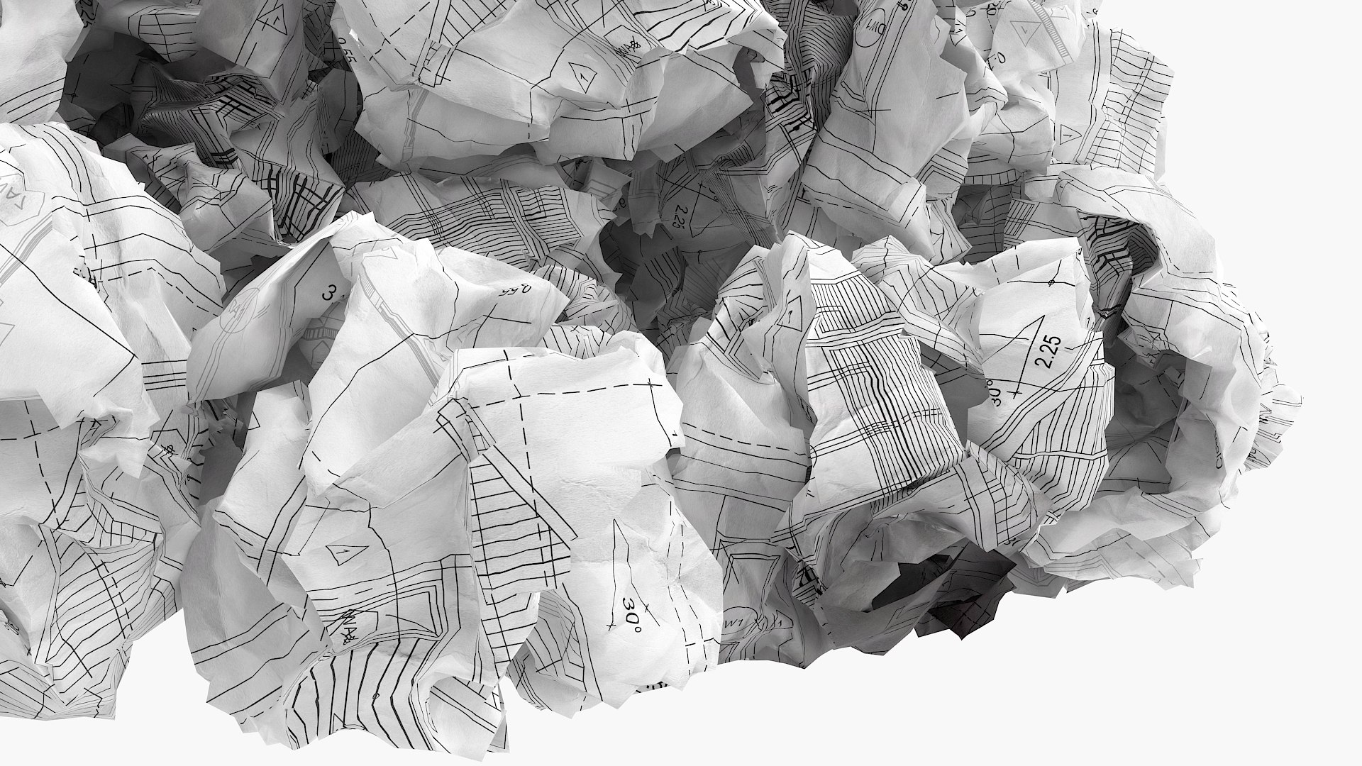 Crumpled Paper Pile 2 3D Model - TurboSquid 1942718