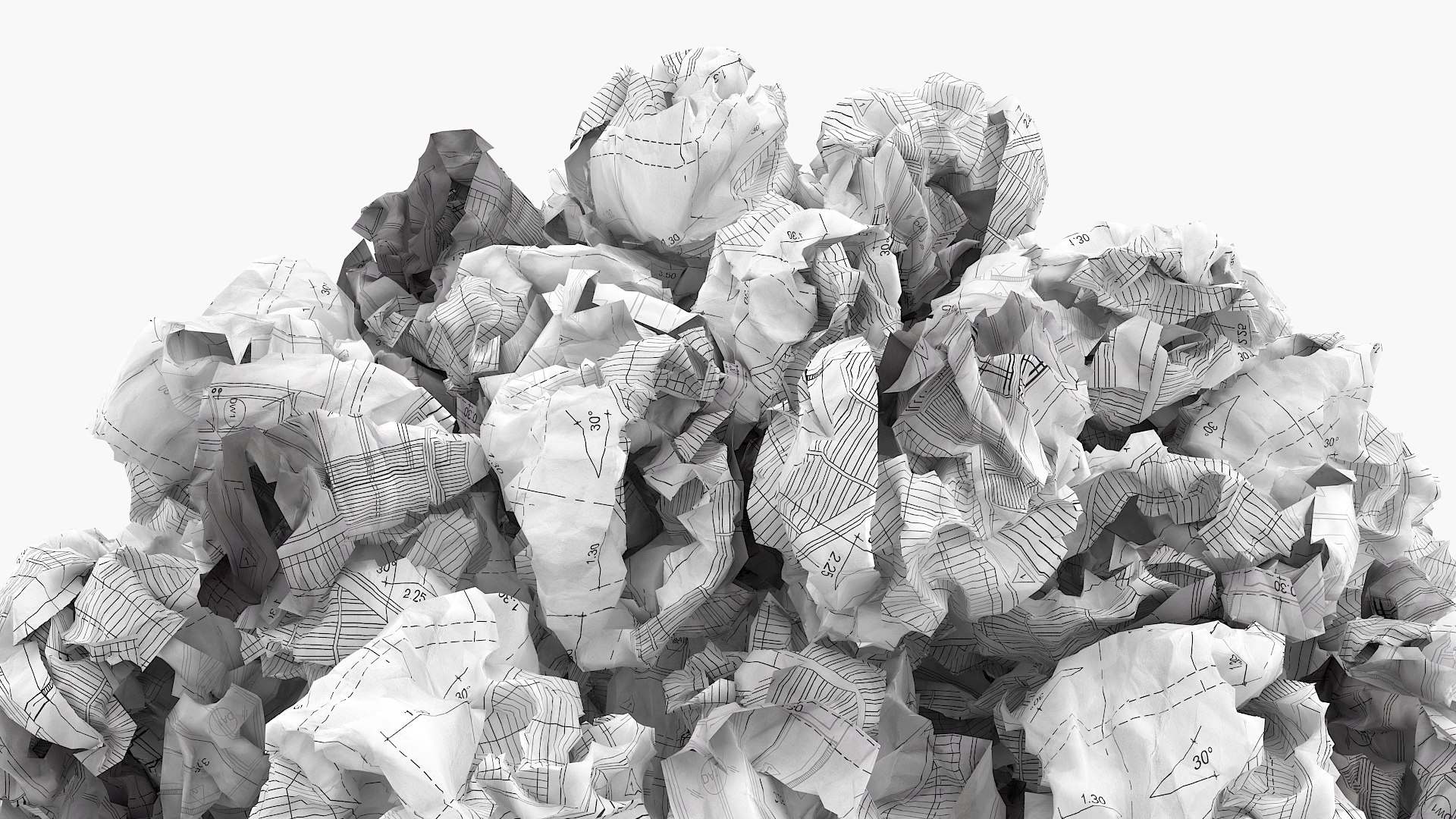 Crumpled Paper Pile 2 3D Model - TurboSquid 1942718