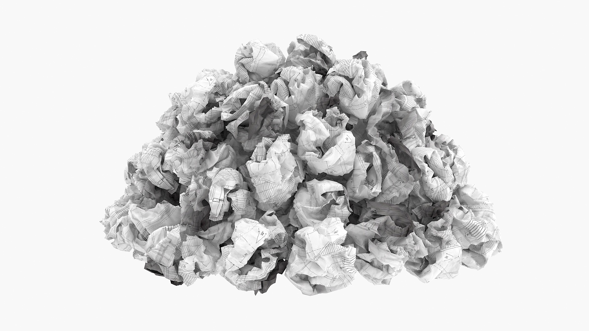 Crumpled Paper Pile 2 3D Model - TurboSquid 1942718