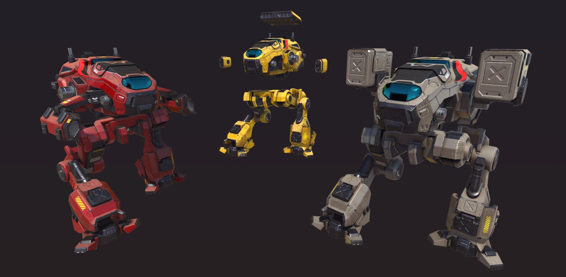 Pbr Modular Mechs V2 3D Model - TurboSquid 1427266