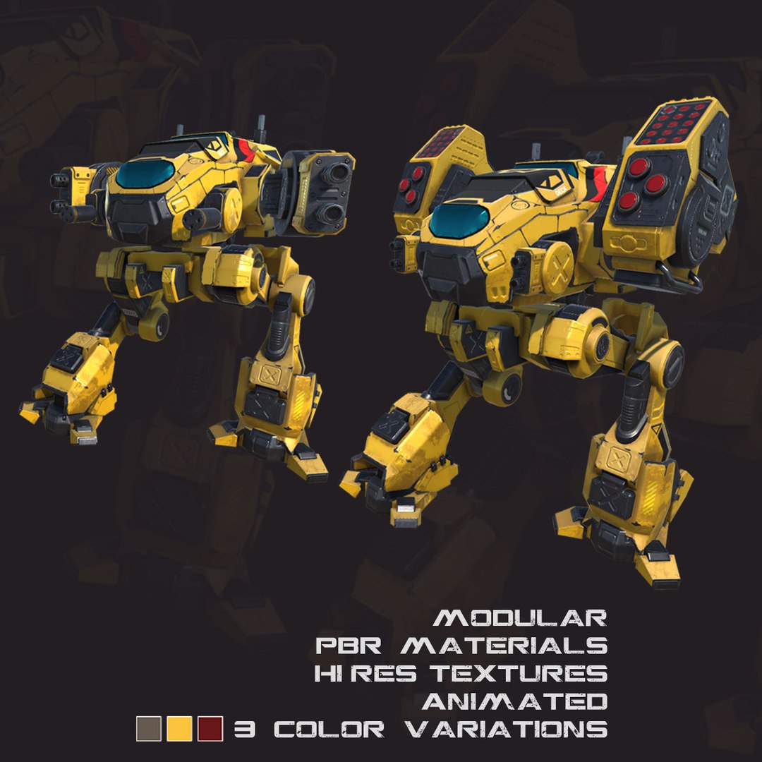 Pbr Modular Mechs V2 3D Model - TurboSquid 1427266