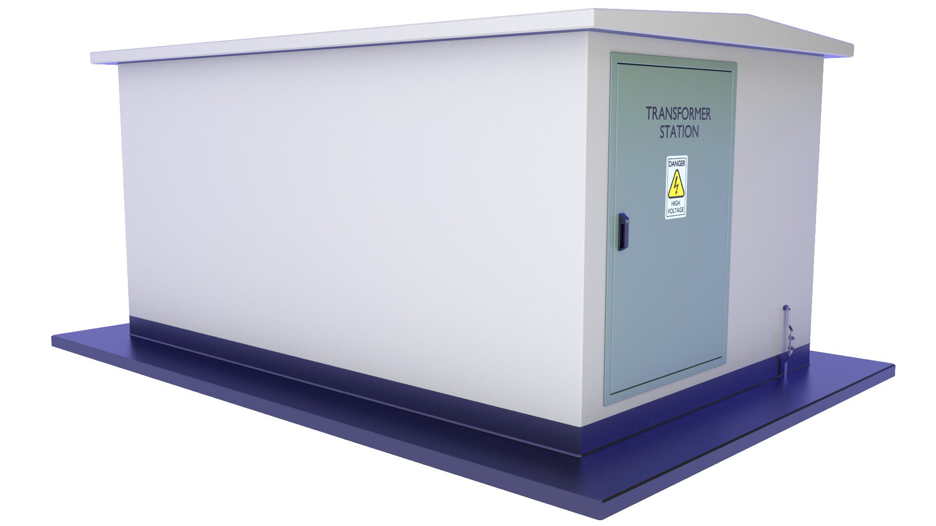 3D Model Concrete Transformer Substation Building Utility Box 11 ...